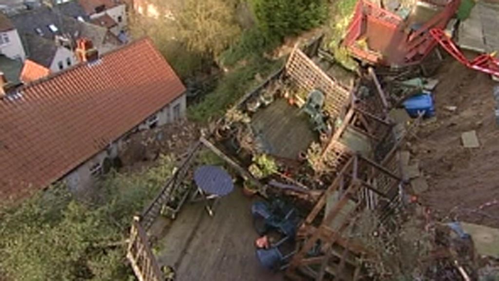 Whitby cottages to be demolished after garden landslide – Channel 4 News