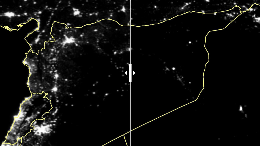 Syria’s lights go out – satellite images show devastation – Channel 4 News