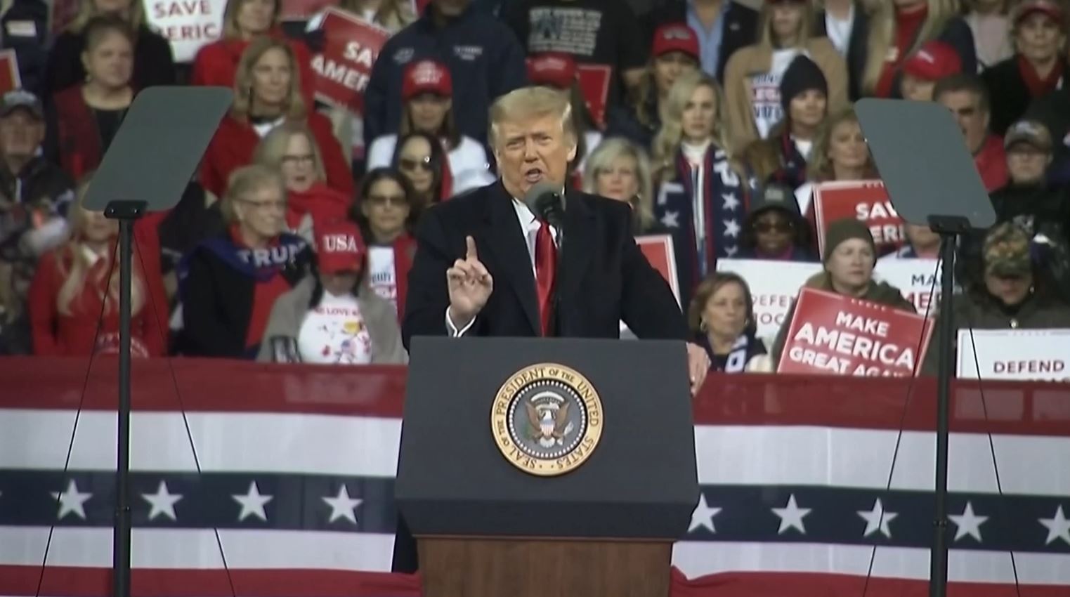 Donald Trump holds first rally since U.S. election ahead of crucial ...