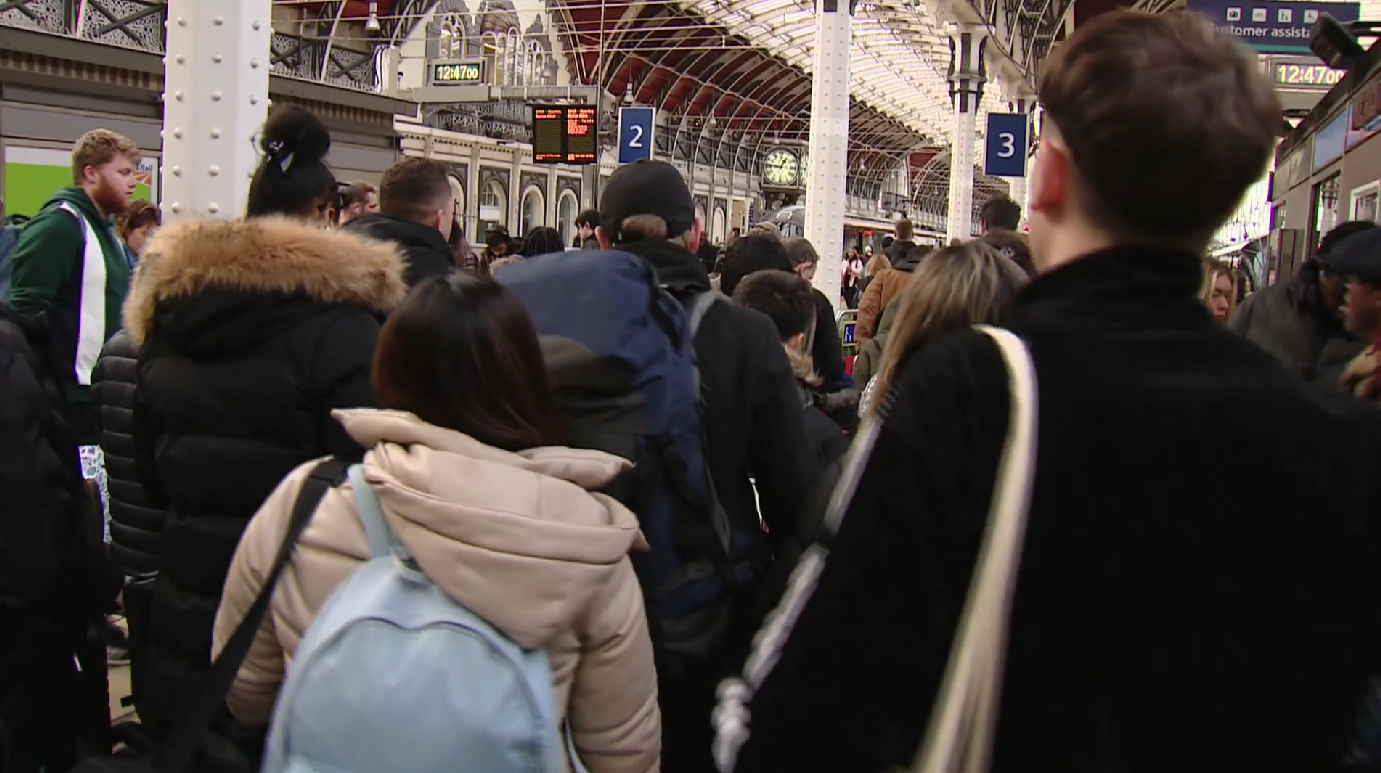 Passengers rush for last trains before Christmas as RMT strike begins ...