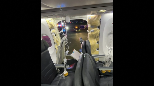 Boeing shares plummet after 737 plane door blows out mid-flight ...